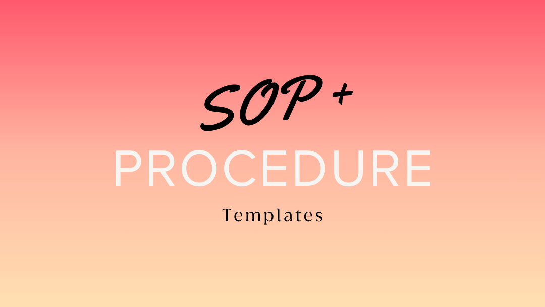Best SOP Templates | Easily Write Your SOPs Today!