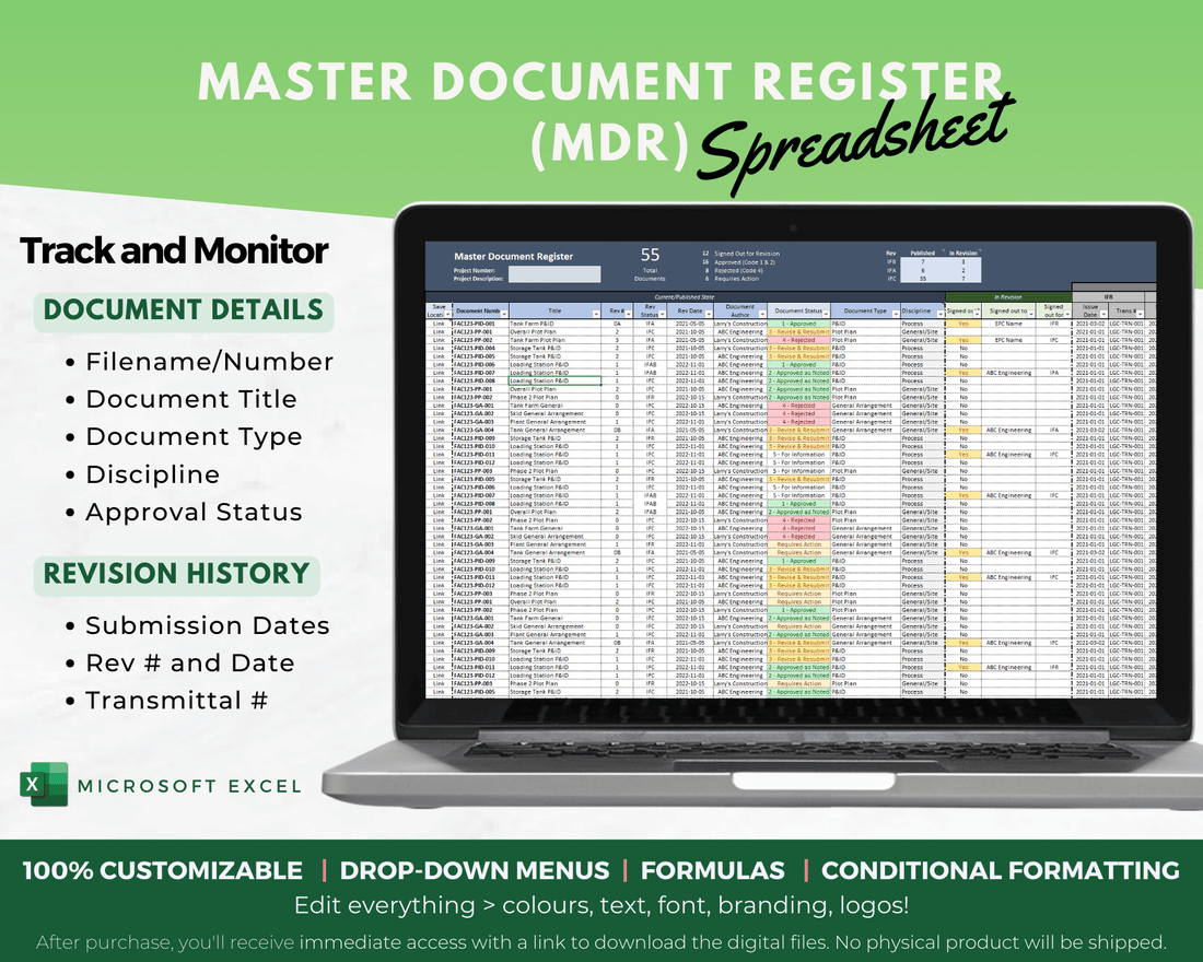 Master Document Register Template | For Controlled Documents