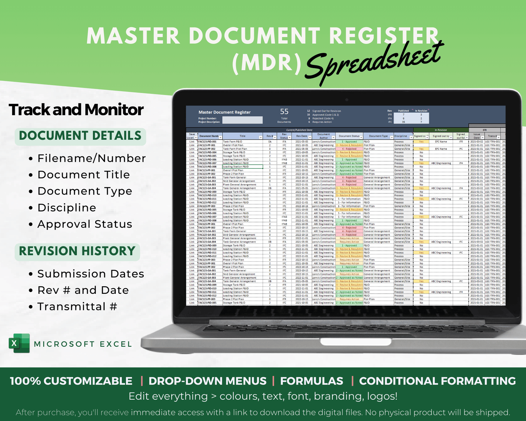 Master Document Register Template | For Controlled Documents