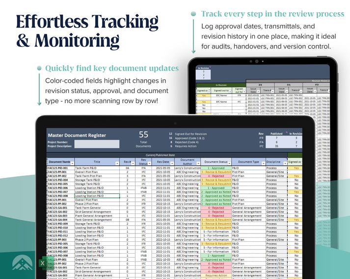 Master Document Register Template Excel | for Controlled Documents